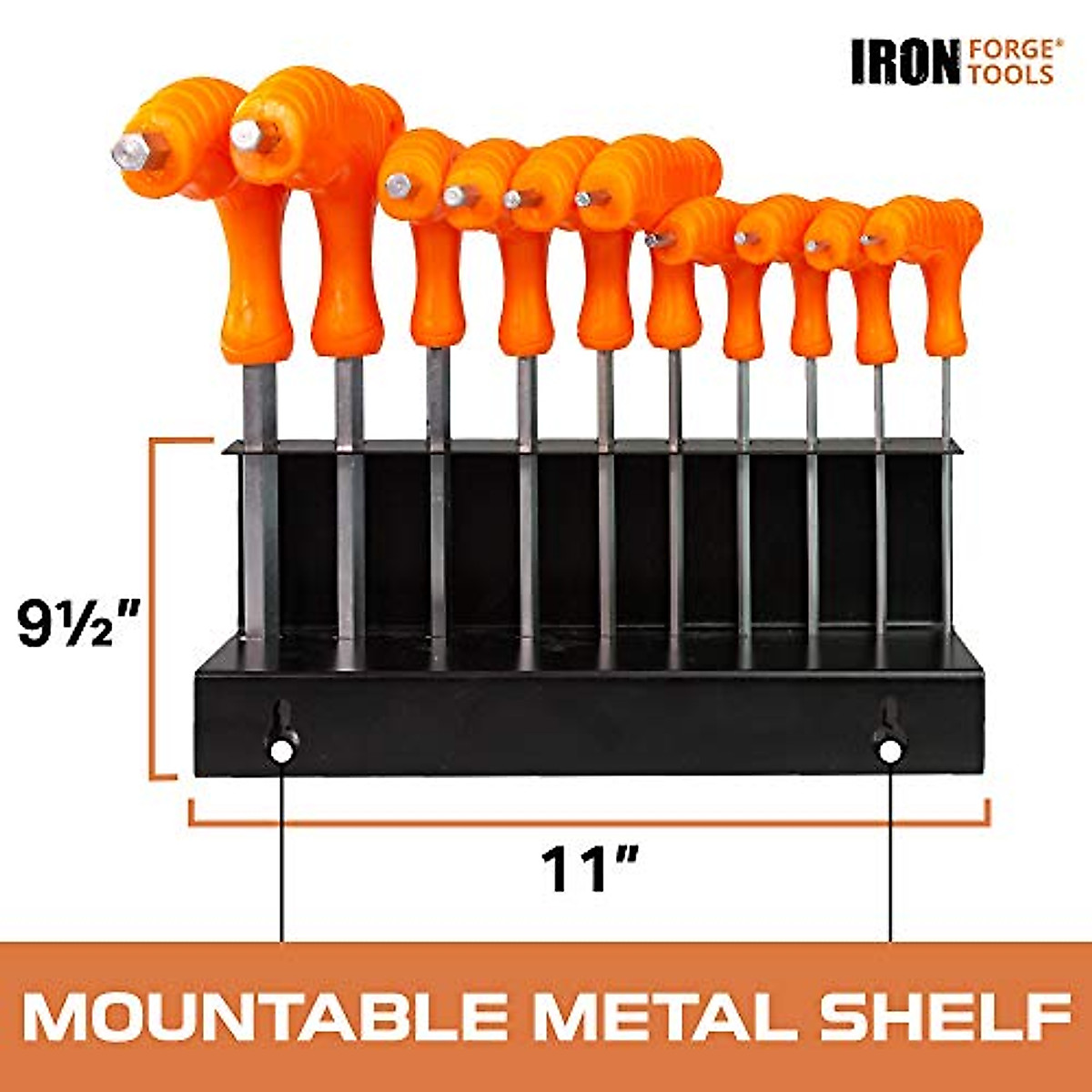 Iron Forge Tools 20 Piece T Handle Allen Wrench Set - SAE & Metric Hex Key Set with Stand U.S. Veteran Owned Brand