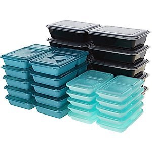 GoodCook BPA-Free Plastic Reusable Meal and Snack Prep Containers, Multiple Sizes (30 Sets), Assorted