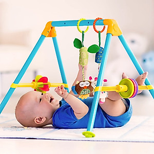 4 Packs Baby Stroller Toys Car Seat Hanging Bell for Boys Girls,Adorable Animal Infant Play Music Crib Toy Carseat Rattles Educational Toys,Kids Hand Bell Puppet with Cute Wind Chime and Squeak