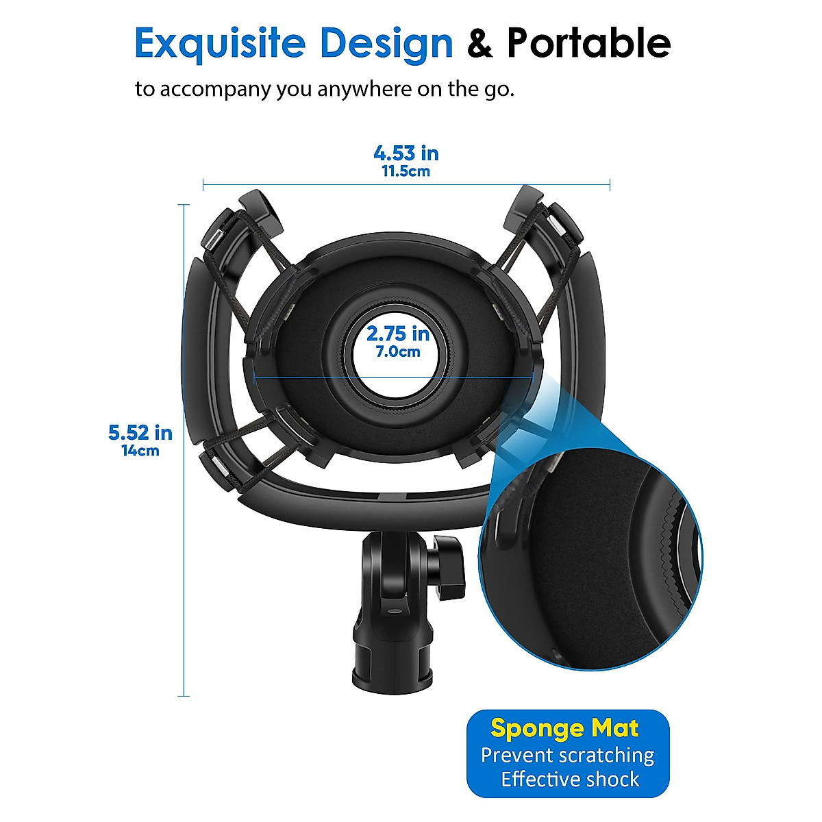 Etour [Newest &Ultra-Durable] atr2500x Microphone Shock Mount with Pop Filter [Custom Built for atr2500x] Anti-Vibration Suspension Shock Mount Holder Clip for Audio Technica atr2500x Mic