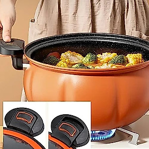 Multifunctional Plumpy Non-stick Micro Pressure Pot, 8L Large Capacity Pumpkin Micro Pressure Pot, Easy To Clean Micro Pressure Cooker for Kitchen (Orange)