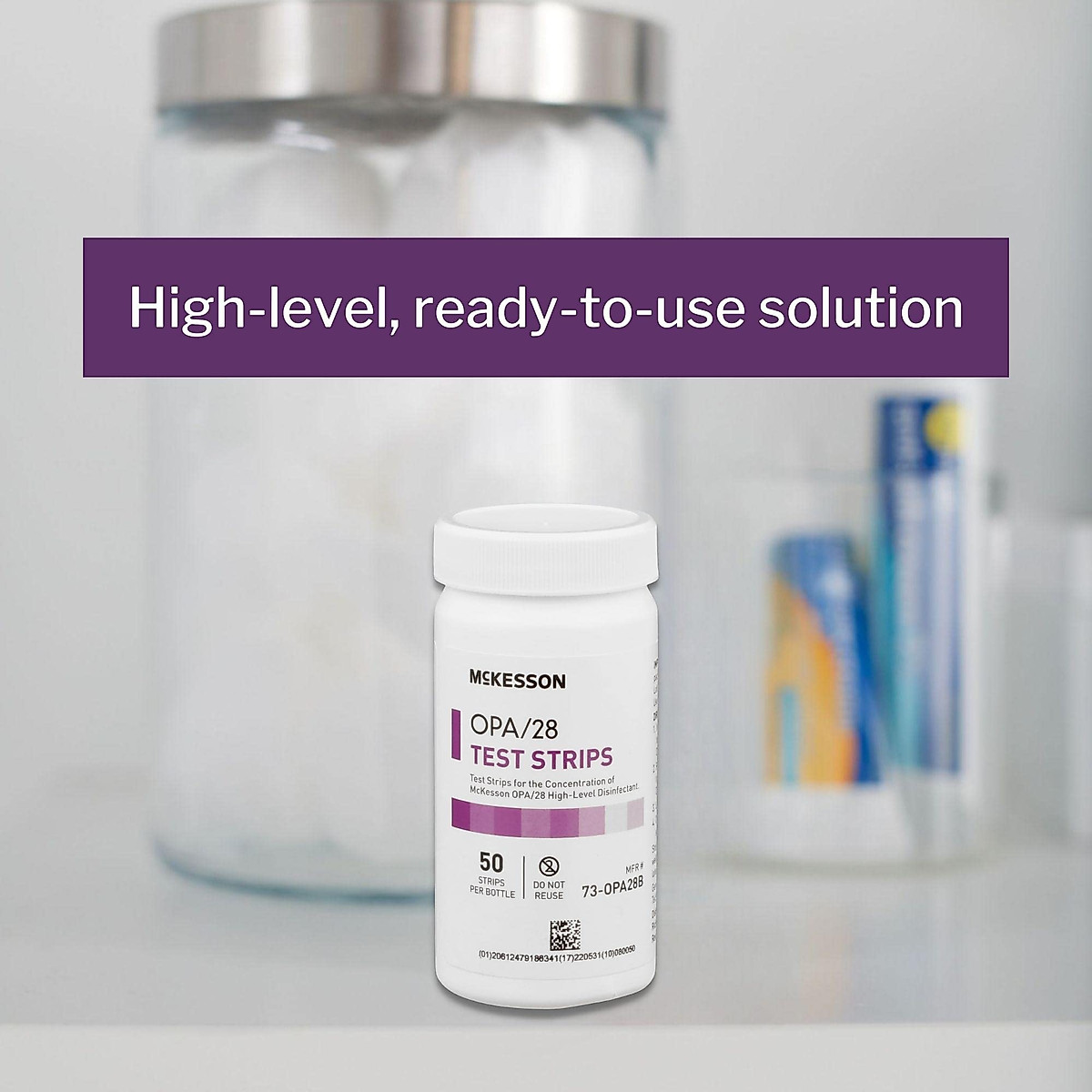 McKesson OPA/28 Test Strips for Concentration Indicator, Single Use, 50 Count, 1 Pack