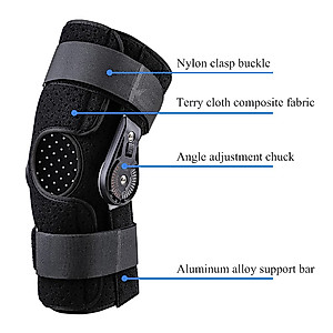 XJJY Adjustable Medical Knee Brace Postoperative Orthosis Knee Joint Support Ligament Sport Injury Orthopedic Splint After Surgery,Standard Style,M