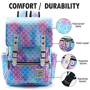 Junlion Slim Laptop Backpack College Student School Bag Travel Rucksack Daypack Cow One Size