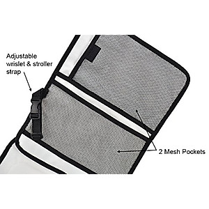 Portable Changing Pad Station for Newborn Baby Infant Diaper Mat Waterproof Compact Wristlet Clutch Holds Wipes & Diapers On The Go Travel Kit for Mom Dad in Grey by 3iveWell