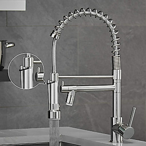 AIMADI Commercial Pull Down Kitchen Faucet Sprayer with LED Light,Brushed Nickel