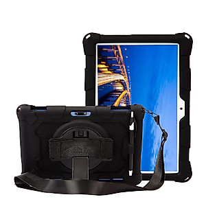 HminSen Case for Pritom M10 Tablet 10 inch,Silicone Stand Cover for QunyiCO Y10 Tablet 10 inch/Gateway Tablet 10 inch/Voger priorpad X100 Tablet 10 inch/Digiland Tablet Model:DL1036 (Black)