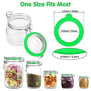12 Pcs Replacement Silicone Gasket Seals for Jars Leakproof Airtight Rubber Sealing Rings for Regular Mouth Canning Jar, 3.75 Inches (Green)