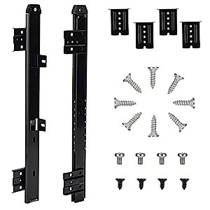 EVCUHASL Keyboard Slide, 14 Inch Heavy Duty Ball Bearing Drawer Slides, Undermount Keyboard Tray Slides, Black Powder Finished Cabinet Furniture Hardware with Adjustable Height Bracket