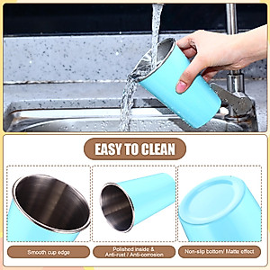 Hushee 24 Pack 16 oz Stainless Steel Pint Cups Metal Cups 24 Colors Unbreakable Drinking Glasses Water Tumblers Stackable Cup for Kids Adults Bar Home Restaurant Travel Picnic Camping Outdoor