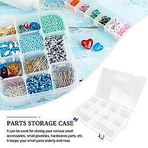Housoutil 1 pc Bins Container Clear Hardware Tools Basket Plastic Organizer Case Parts Lids Compartment Art Components Bin Pvc Crafts Storage Accessory Desktop for With Diy Electronic Cases