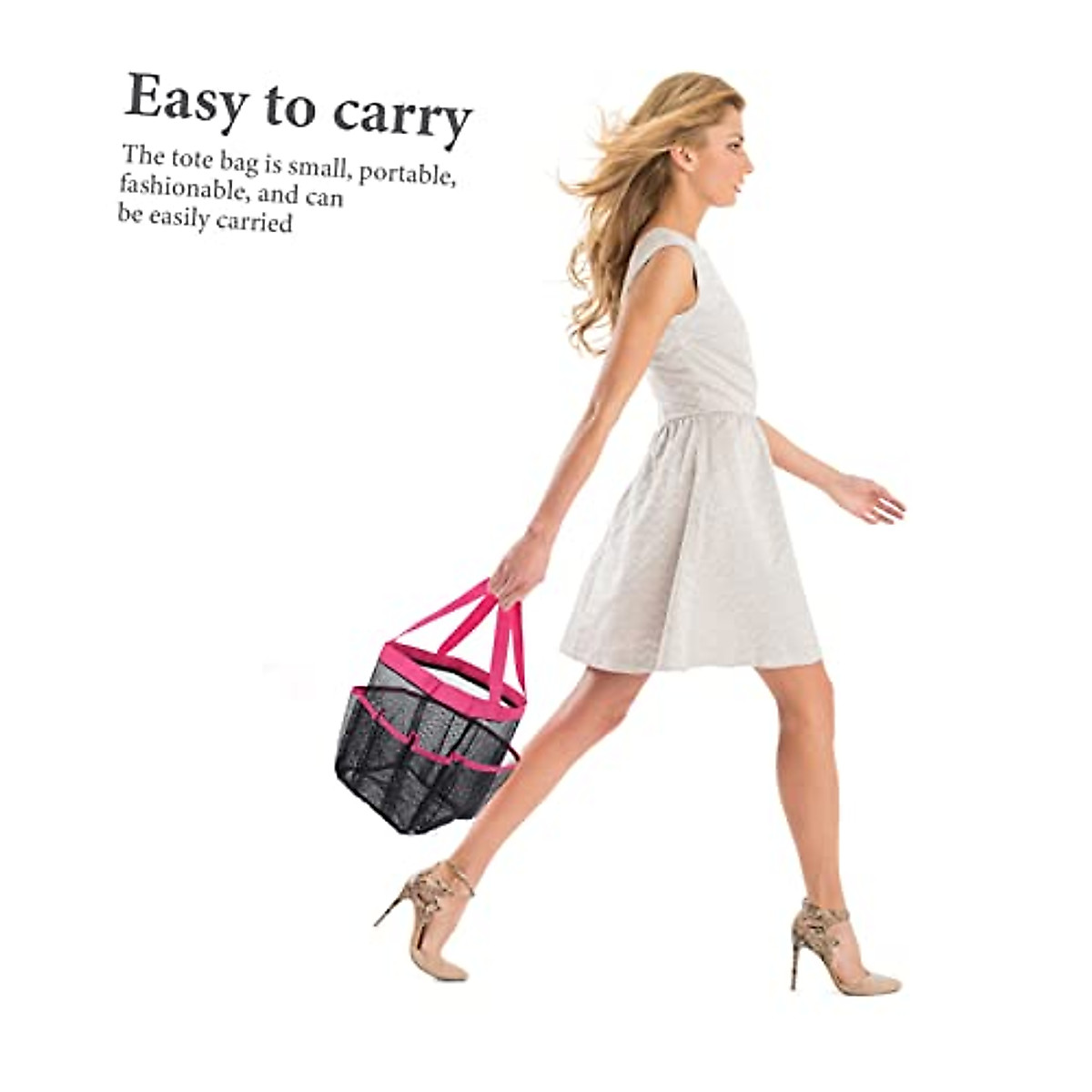 Cabilock 3pcs Mesh Toiletry Bag Mesh Wash Bag Bath Bag High Capacity Nylon Edging Rosy