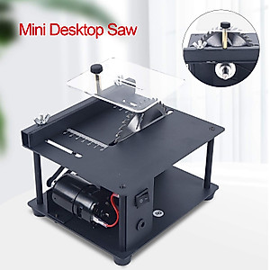 CHUNILLE Electric Table Saw Bench Woodworking Cutting Saw Wood Plastic Cutter 7-Speed Mini Table Saw For Home DIY Woodworking (Style 3)