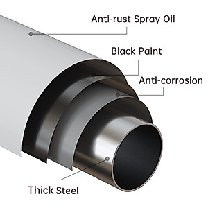 Eboatop Long Tension Shower Curtain Rod 62-105 inches - Adjustable Non-Slip Spring Tension Curtain Rod for Bathroom, Window, Doorway, Matte Black