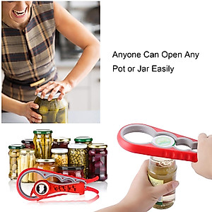 Asenky Jar Opener, 5 in 1 Multi Function Non-Slip Can Opener Bottle Openers Kit with Silicone Handle Easy to Use for Children Arthritis Elderly and Women