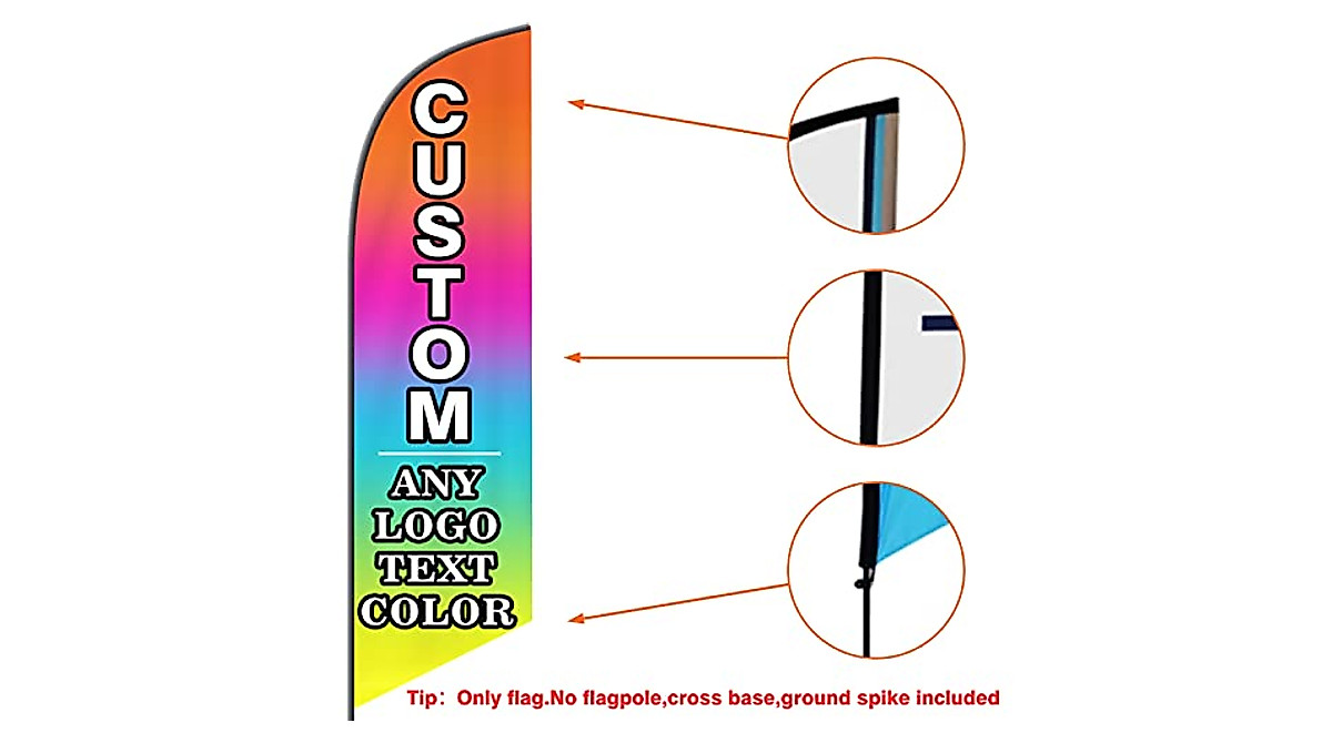 Custom Advertising Feather Flags Customized Logo Text(Only Flag ...