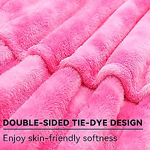 obinsm Warm Blanket Pink Soft Fleece Blankets Throw Blankets for Bed