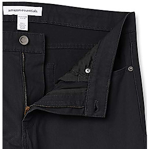 Amazon Essentials Men's Relaxed-Fit 5-Pocket Stretch Twill Pant, Black, 35W x 32L