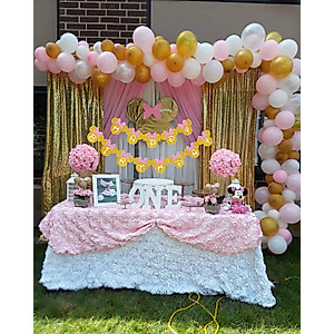 Minnie Mouse Pink And Gold Inspired Happy Birthday Banner, Minnie Birthday Party Decorations for Girls Birthday Themed Party Decoration