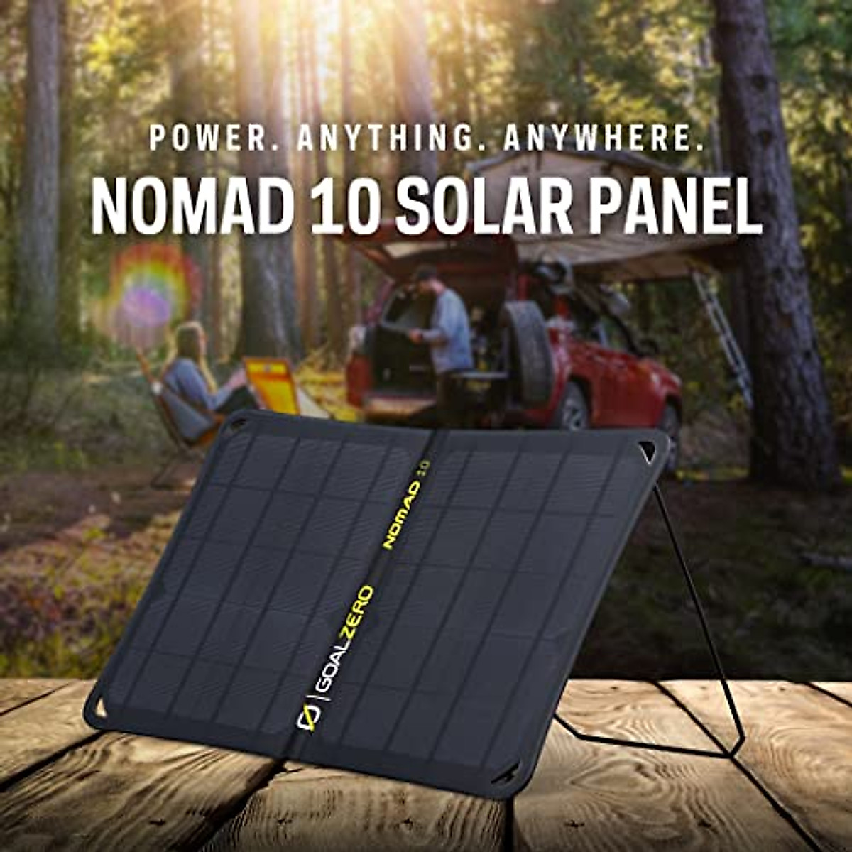 Goal Zero Nomad 10, Foldable Monocrystalline 10 Watt Solar Panel with USB Port, Portable Solar Panel Backpacking, Hiking and Travel. Lightweight Backpack Solar Panel Charger with Adjustable Kickstand