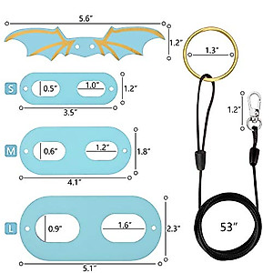 Bearded Dragon Leash and Harness Adjustable Leather Wings Costume Clothes from Baby to Juvenile Lizard Iguana Gecko Chameleon Hamster Ferret Reptile Walking Carrier Accessoreis S M L 3 Pack (Sky Blue)