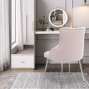 Creek Vista Velvet Vanity Chair,Upholstered Dining Chair for Bedroom, Dining Room, Makeup Room, Modern Living Room Chair with Metal Legs