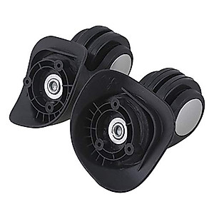 RDEXP Black 1.92inch Wheel Dia Left & Right Luggage Wheels with 6 Screws for Travel Case Replacement Set of 2