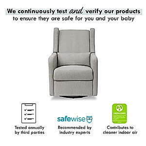 Carter's by DaVinci Arlo Recliner and Swivel Glider in Performance Grey Linen, Water Repellent & Stain Resistant, Greenguard Gold & CertiPUR-US Certified