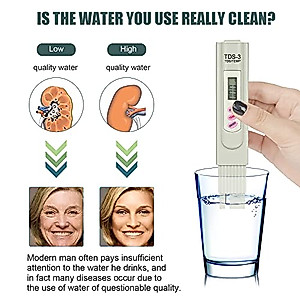 TDS Meter Digital Water Tester, Tuecota TDS Tester Water Quality Tester, Temperature and TDS Meter, Water Quality Meter for Drinking Water, Pool, Aquariums and More