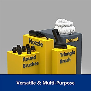 GROBELL Steam Cleaner: Chemical-Free Portable Powerful Handheld Steamer Machine for Tile Grout Bathroom Upholstery Mattress Furniture Auto Car Detailing Home Use Wallpaper Remover Bed Cleaning