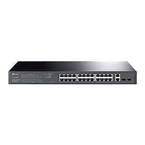 TP-Link TL-SG1428PE 24 Port Gigabit PoE Switch Easy Smart Managed 24 PoE+ Port @250W w/ 2 UL Gigabit Ports + 2 SFP Slots PoE Auto Recovery QoS, Vlan, IGMP & LAG