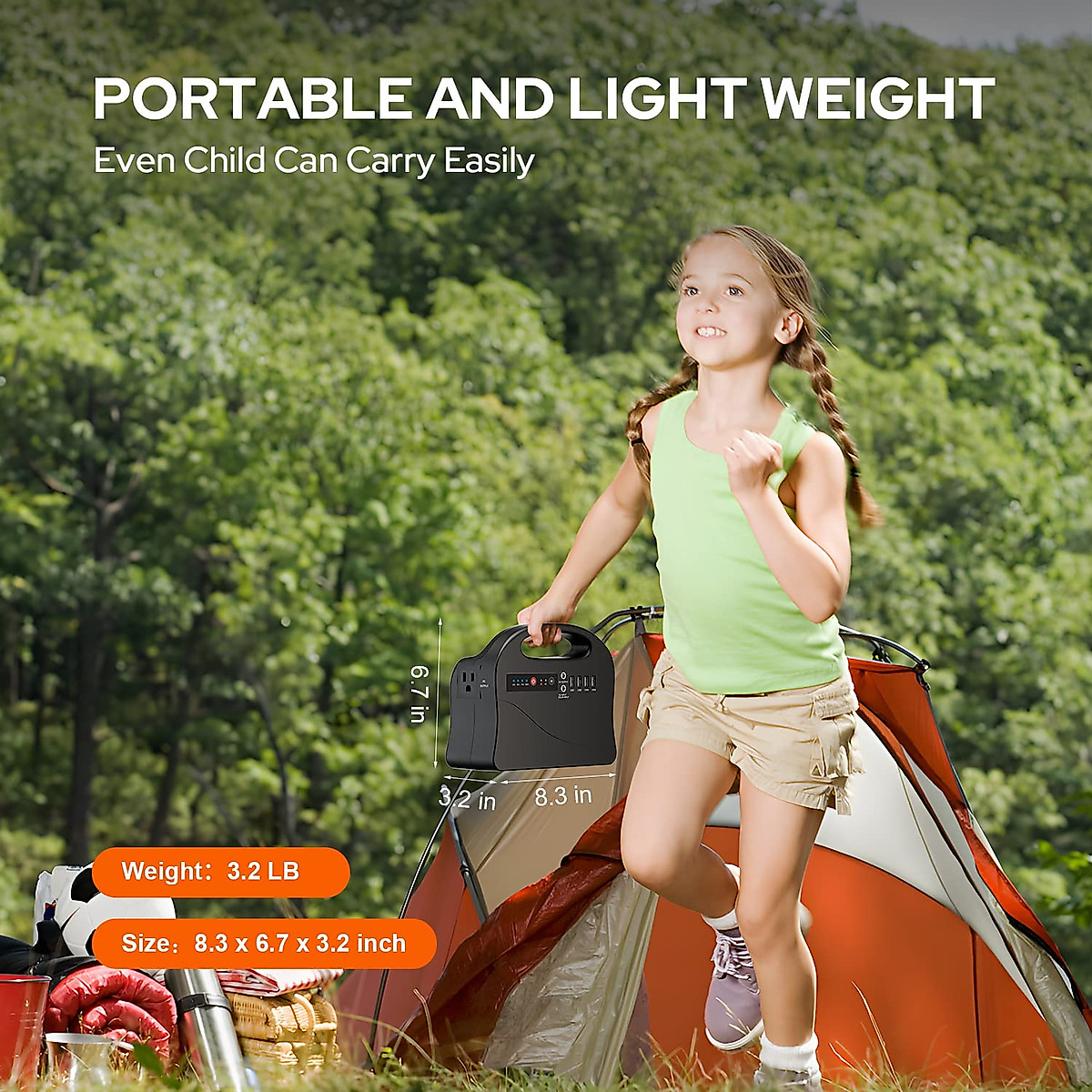 Enginstar Portable Power Station 120Wh, 100W Solar Generator with 110V AC Outlet, 40W Solar Panel, Foldable Solar Panel for Portable Power Station