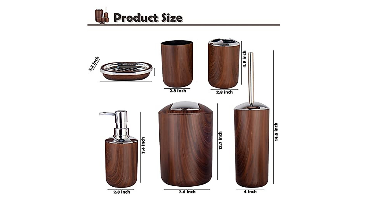Stylish 6 Piece Bathroom Accessories Set - CAA'S