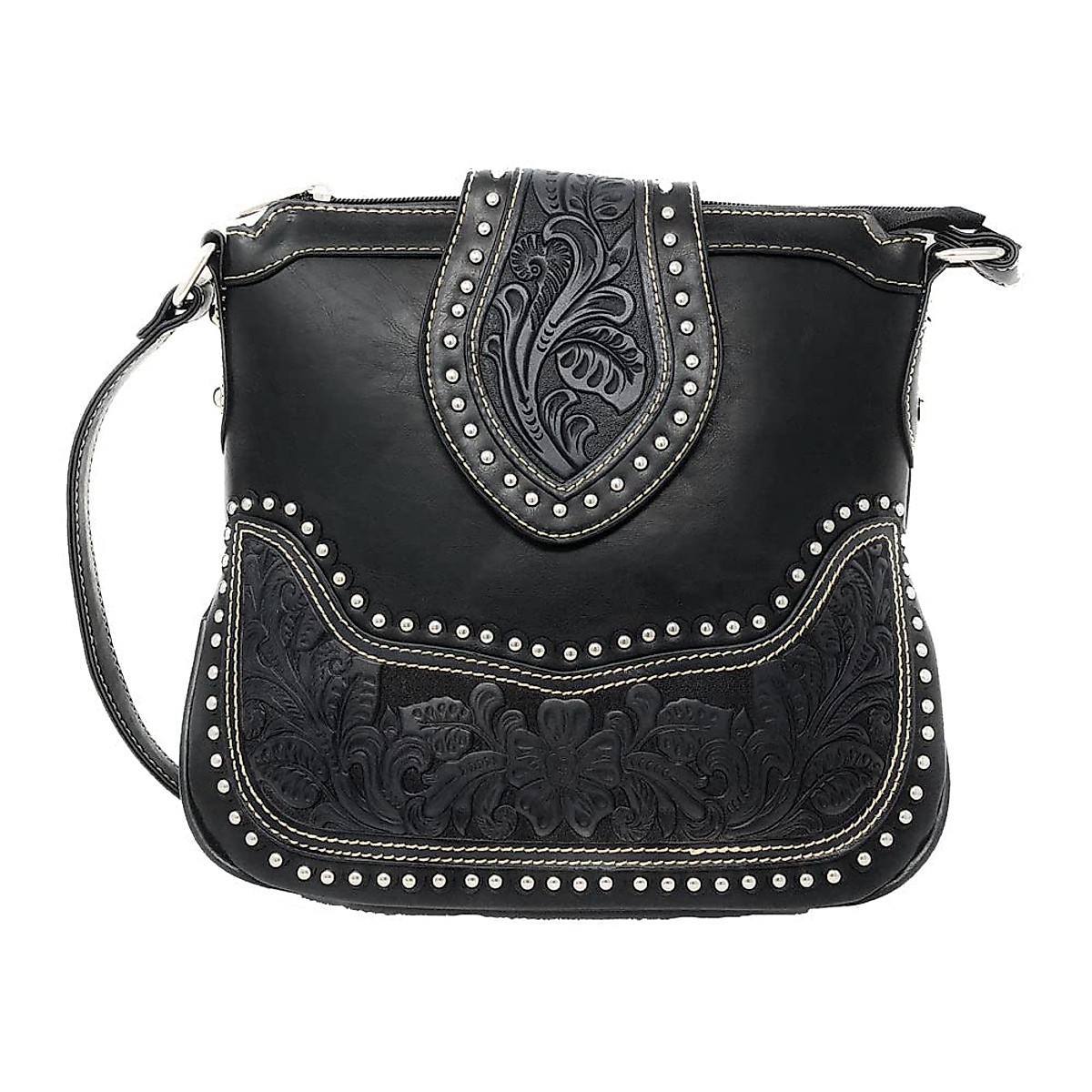 Montana West Women American Pride Flag Handbag Women Collection Concealed Carry Crossbody Handbag Leather Purse with Holster Red