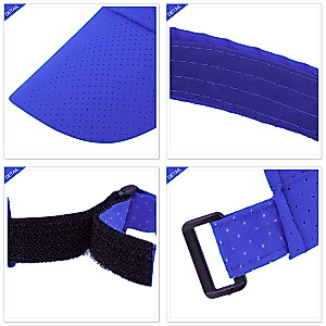 Sportmusies Sun Sport Visors Hat Fits Men Women, Running Golf Beach Cap Extra Long Brim Quick Dry Summer Royal Blue