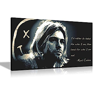 Panther Print, Large Canvas Wall Art, Nirvana Memorabilia, Kurt Cobain Rather Be Hated Quote, Print for Special Occasions (76x41cm)