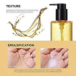 Hanskin Pore Cleansing Oil, Gentle Blackhead Cleanser and Makeup Remover for Sensitive Skin [PHA] (10.14 oz)