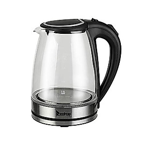 Electric Kettle with Glas,Electric Glass Kettle and Tea Maker with Temperature Controls 110V 1500W 1.8L Glass Electric Kettle with Filter, Stainless Steel Lid & Bottom