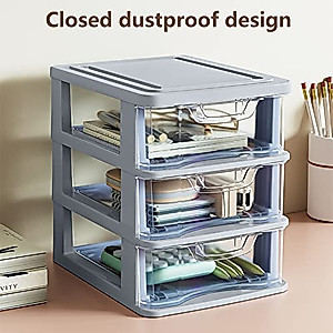 Walbest Sundries Storage Box Drawer Type Sundries Storage Box Container Save Space Dustproof White Triple Layer