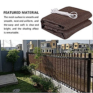 ALXFFBN Balcony Privacy Screen 5 x 0.9 M Coffee Windbreak Net Fence Sunshade Weatherproof HDPE Privacy Protector Balcony Cover with 10 Cable Ties and 33 Ft Rope