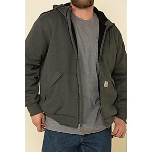 Carhartt Men's Rain Defender Loose Fit Midweight Thermal-Lined Full-Zip Sweatshirt, Carbon Heather, Large