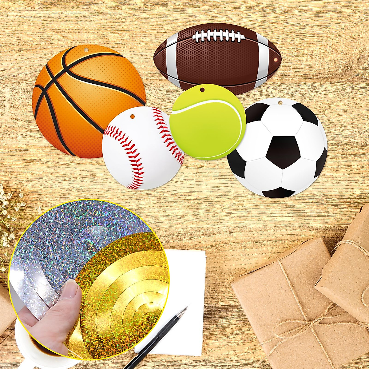 MoShining Sports Hanging Swirls Banner Decor 60 Pieces Foil Ceiling Hanging Swirls Streams Banner Decorations Garland for Kids Sport Celebrating Events Birthday Party Supplies Room Wall Decor