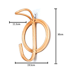 PURPLELILY Nordic Natural Rattan Wall Hooks Clothes Hanger Hanging Hat Coat Organizer Rack Home Hotel Kids Room Decoration Home Kids Room Decoration