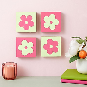 Unfinished Wood Blocks for Crafts, 1 Inch Thick MDF Squares (4x4 in, 4 Pack)