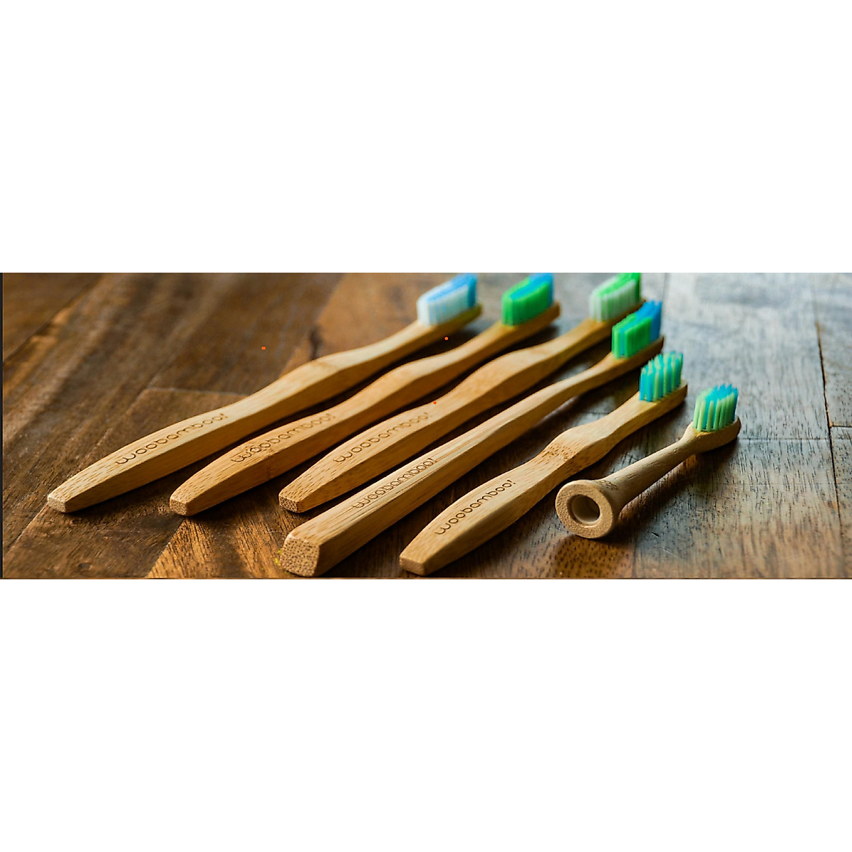 Woobamboo! Bamboo Toothbrush - Adult - Super Soft, BPA Free Nylon Bristles, Eco-Friendly, Plastic Negative, Biodegradable, Compostable, Vegan (Pack of 4)