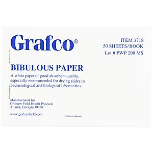 Graham-Field 3718 Grafco Bibulous Blotting Absorbent Paper, 50 Sheets, 4" x 6", Pack of 6
