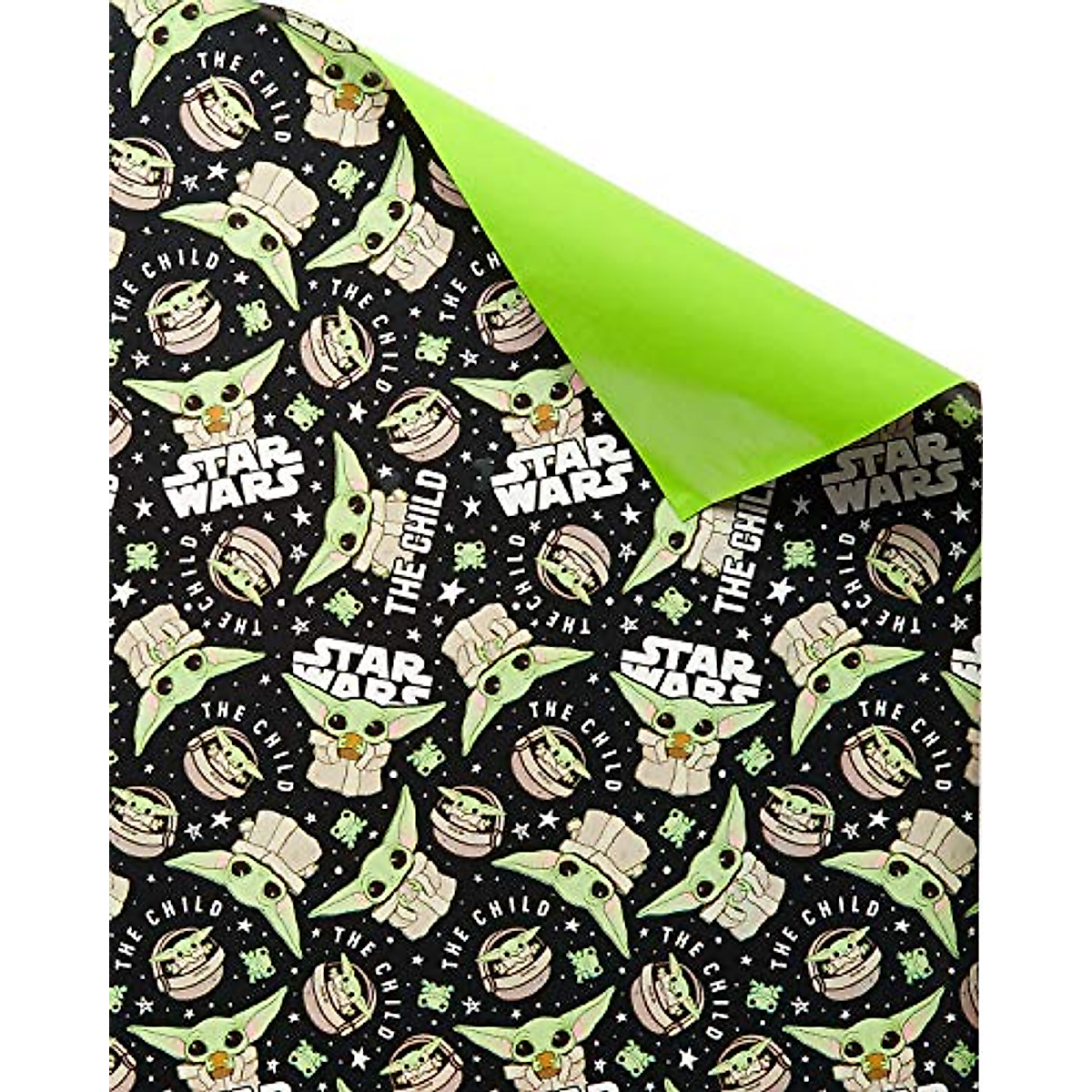 American Greetings Star Wars Mandalorian Wrapping Paper, The Child/Baby Yoda (1 Roll, 75 sq. ft.)