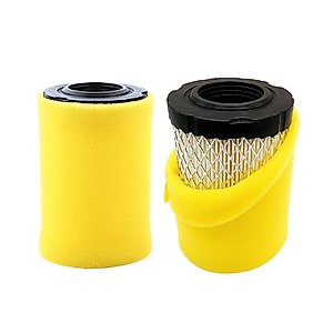 2 Pack 796031 Air Filter Replace for Briggs Stratton 992376 590825 591334 594201 Air Cleaner Cartridge with 797704 Pre Filter Fits Lawn Mower Air Cleaner Element