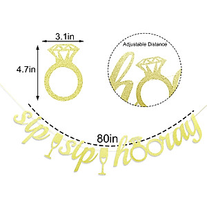 Sip Sip Hooray Bachelorette Party Banner - Cheap Wedding Bridal Shower Decor Mimosa Bar Bubbly Bar Champagne Engagement Party . Decors Supplies Props