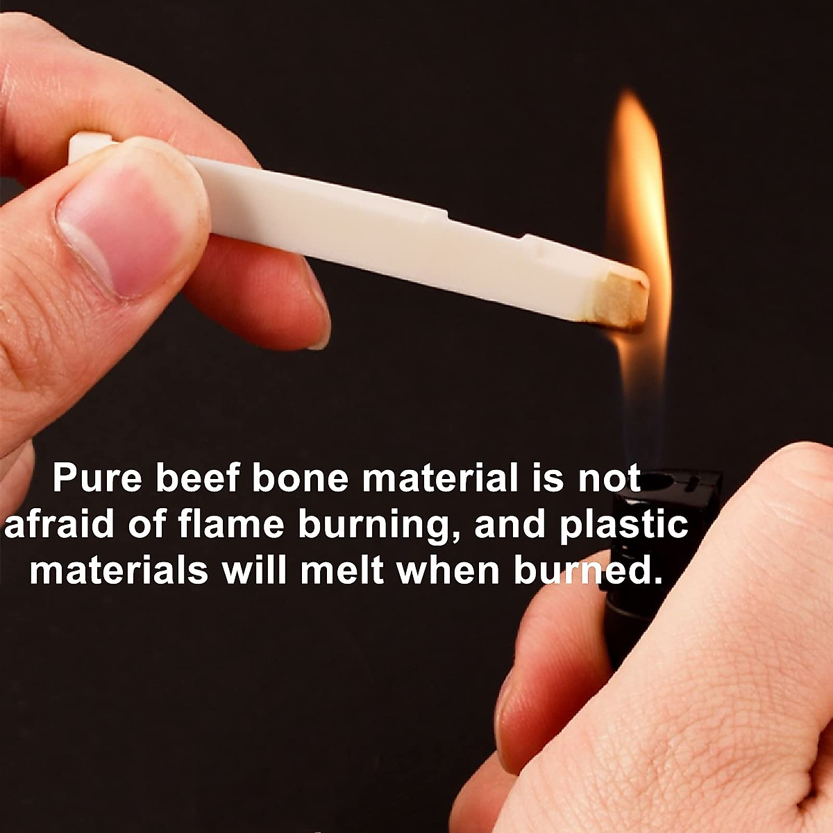 Miwayer 6 String YMH Acoustic Guitar Unbleached Bone Nut, Guitar Bridge Nuts, Cut from Whole Bones, 43x5x9mm (6 String YMH Guitar Nut 43mm 2 Pack)